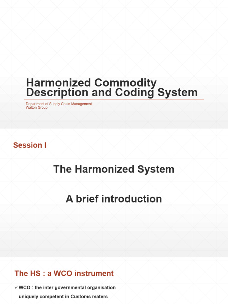 Harmonized Commodity Description and Coding System | PDF | Economies