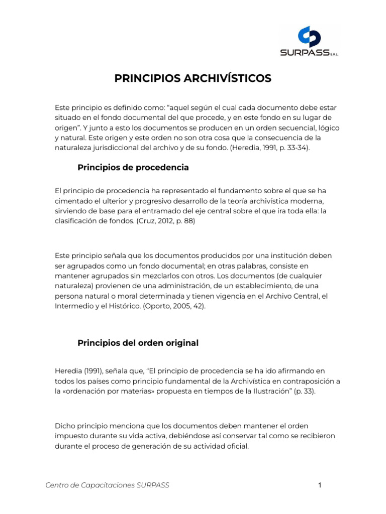 5 PRINCIPIOS ARCHIVÍSTICOS | PDF