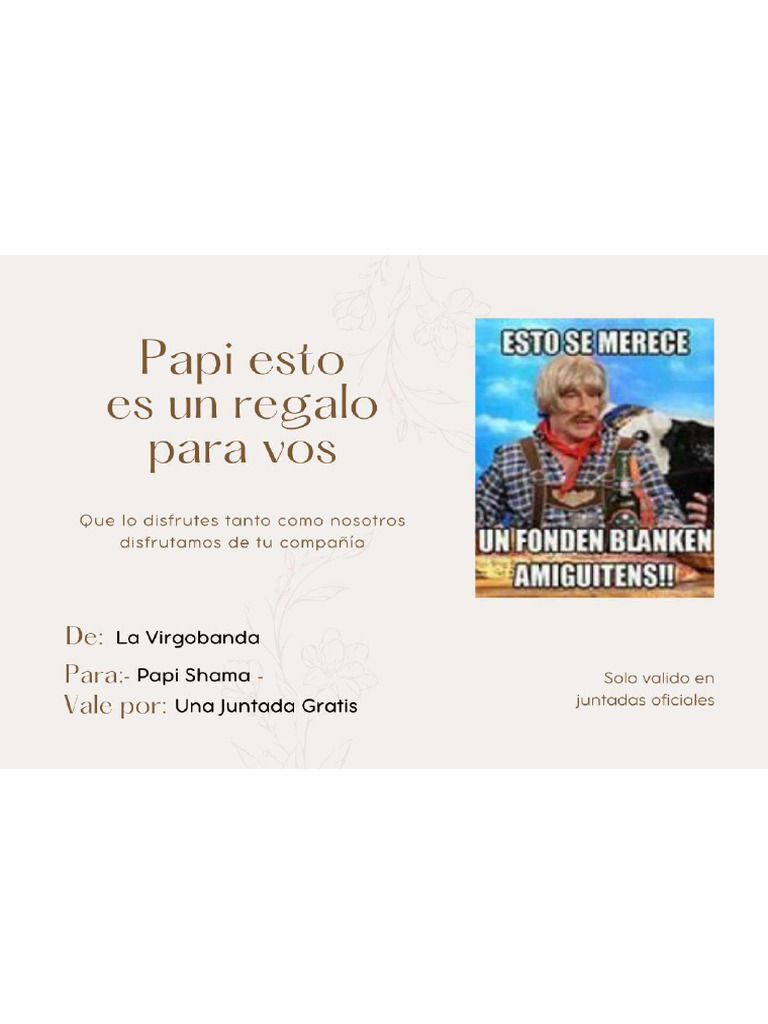 Papi Esto Es Un Regalo para Vos | PDF