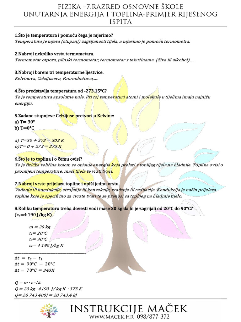 Fizika 7 Razred Unutarnja Energija I Toplina Rijeseni Instrukcije Macek ...