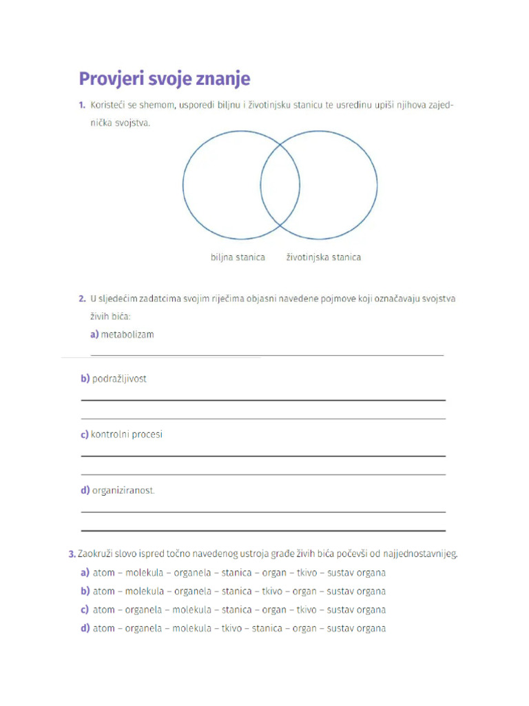 Biologija - Organiziranost Prirode | PDF