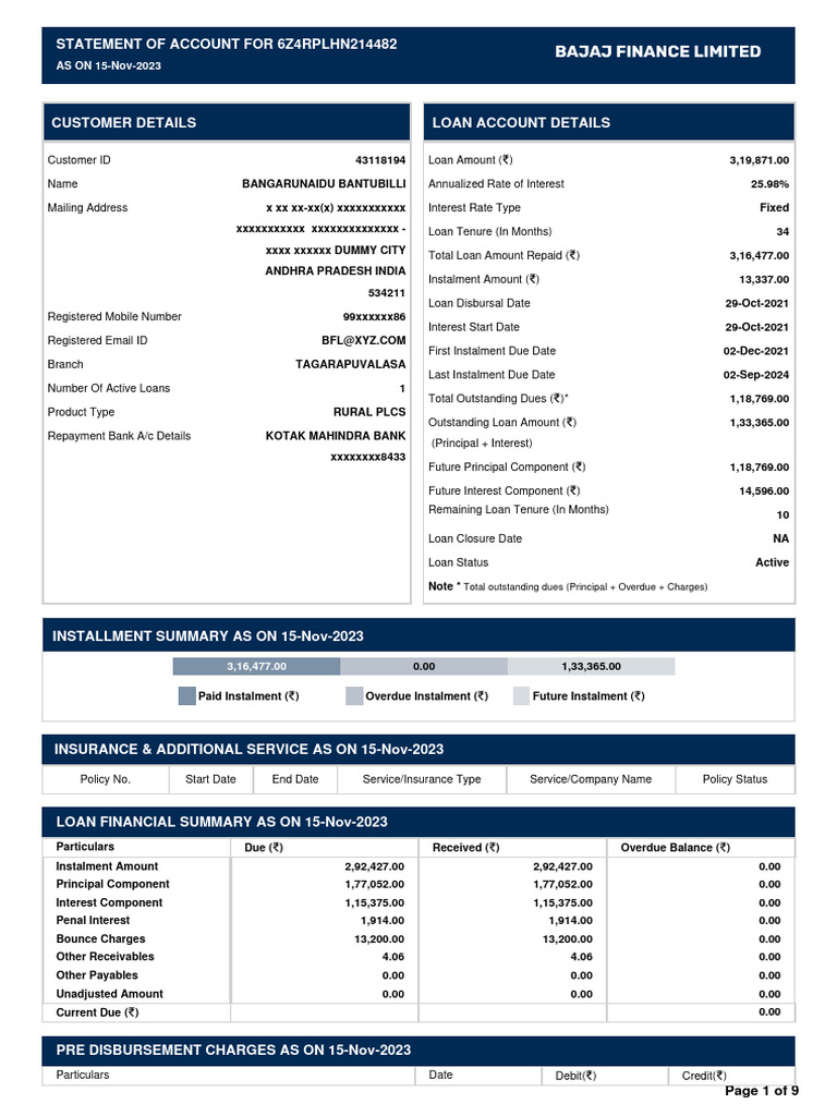 Statement of Account - 18!18!18 | PDF | Payments | Cheque