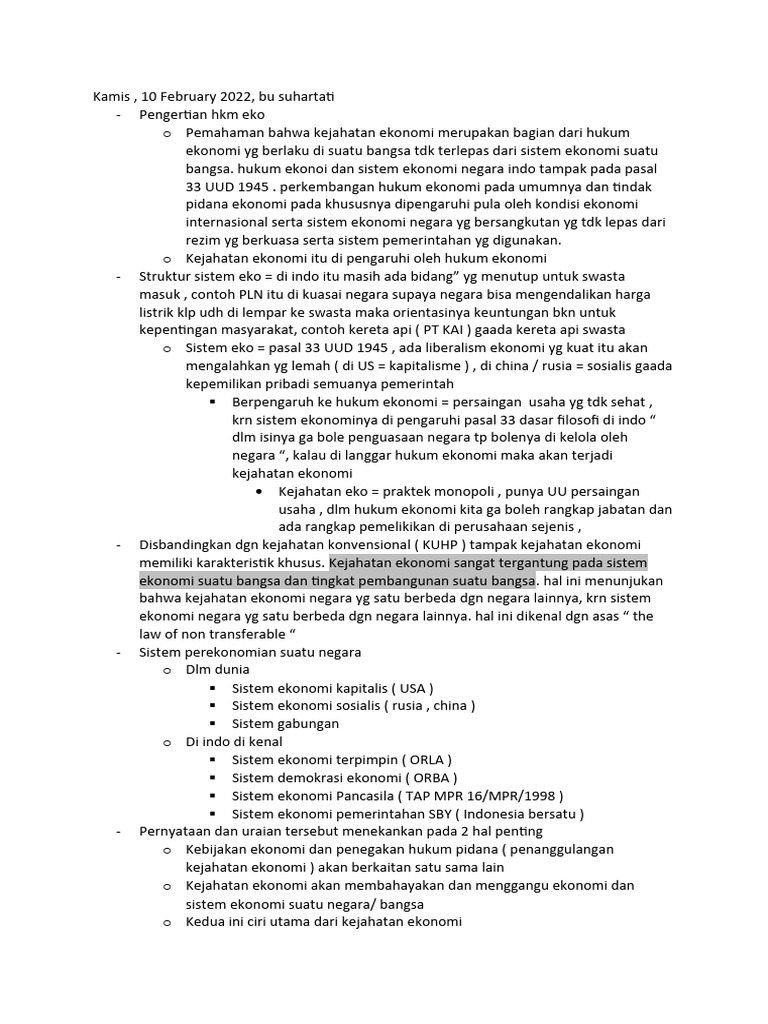 Kejahatan Ekonomi Sem 4 | PDF | Politik | Ilmu Sosial