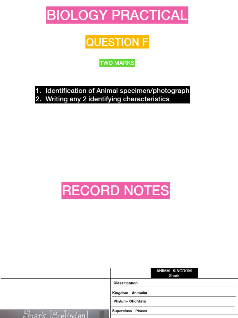 Biology Specimen Identification Guide | PDF | Zoology