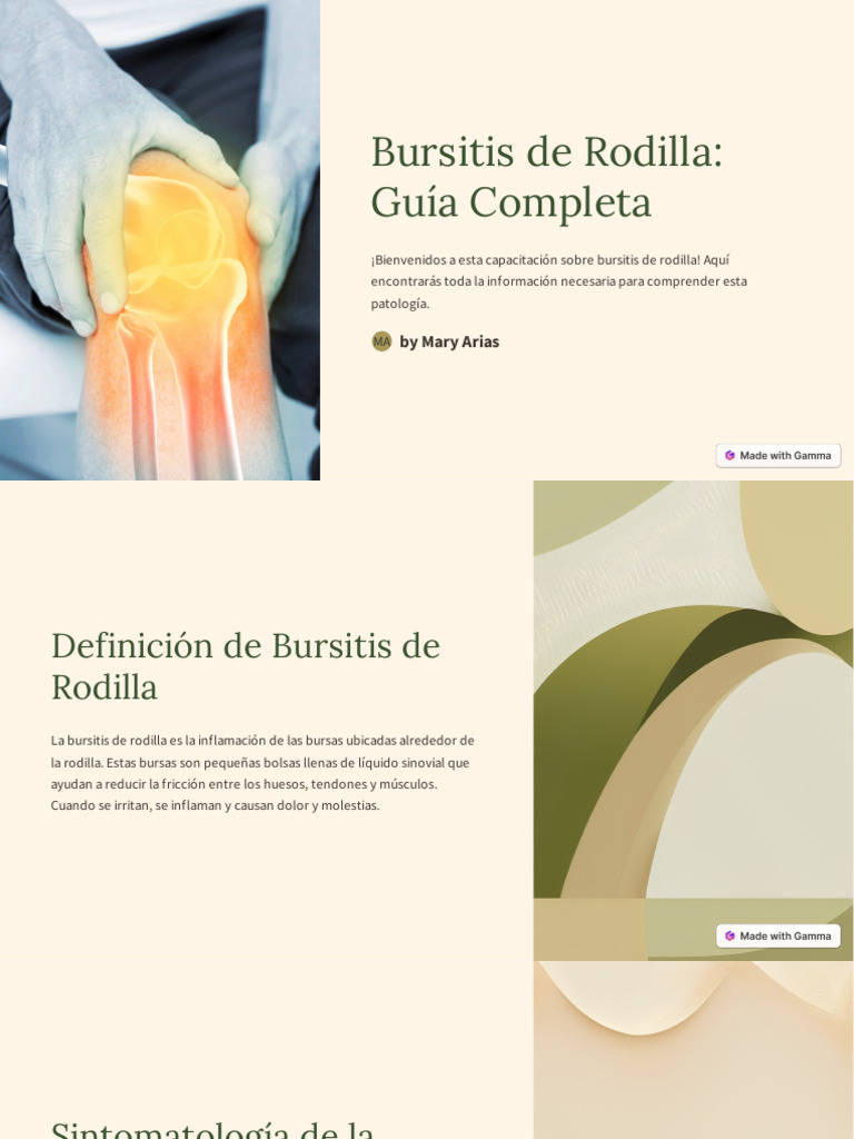 Bursitis de Rodilla Guia Completa | PDF | Rodilla | Antiinflamatorio