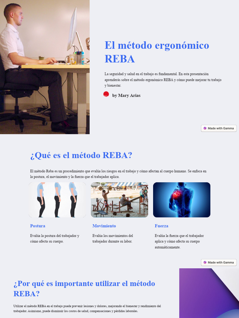 El Metodo Ergonomico REBA | PDF | Factores humanos y ergonomía