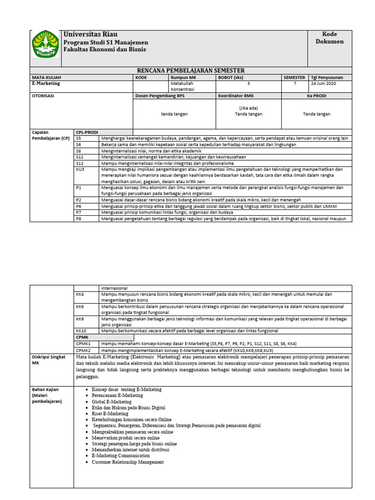 RPS OBE E - Marketing | PDF