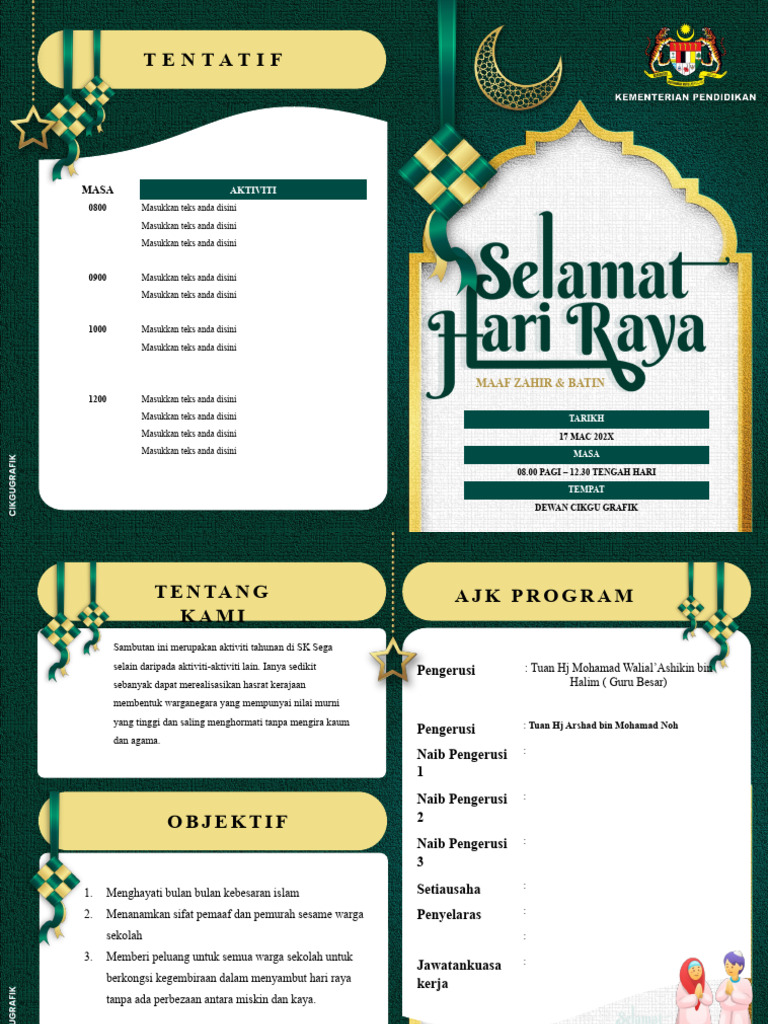 Template Buku Program Hari Raya 2022 Cikgugrafik | PDF