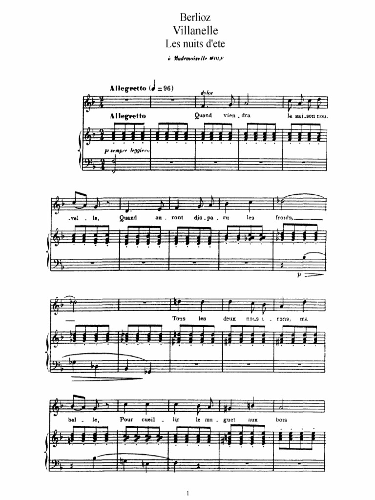 Berlioz - Villanelle (Nuits 1) | PDF