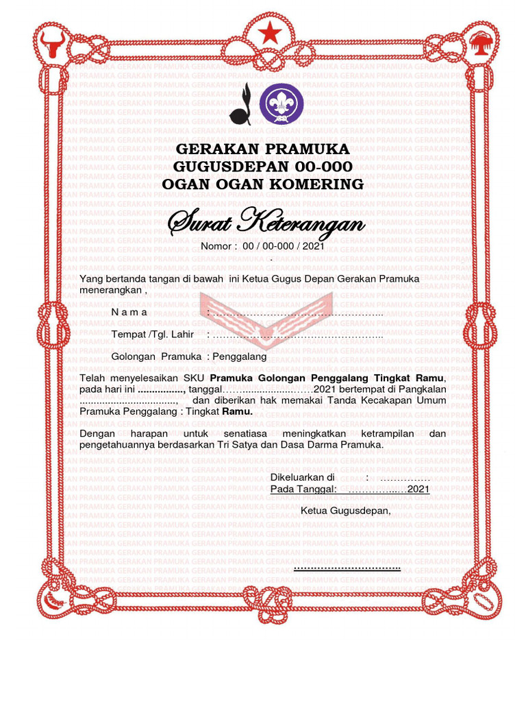 Piagam SKU Penggalang Ramu | PDF