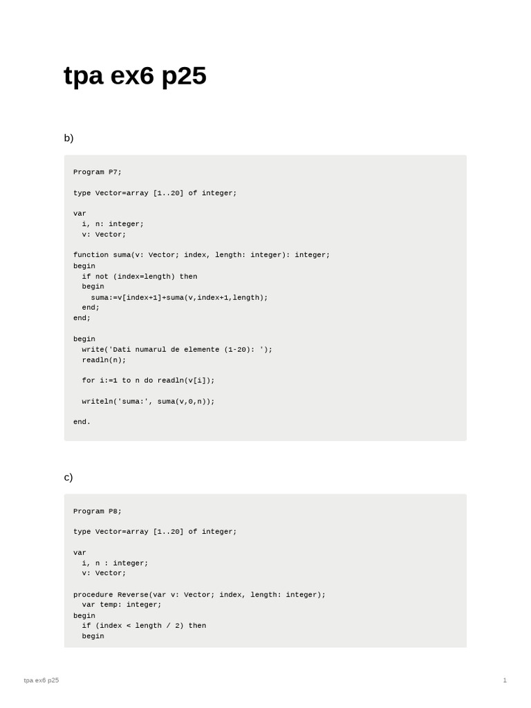 Recursive Array Operations in Pascal | PDF | Teaching Methods ...