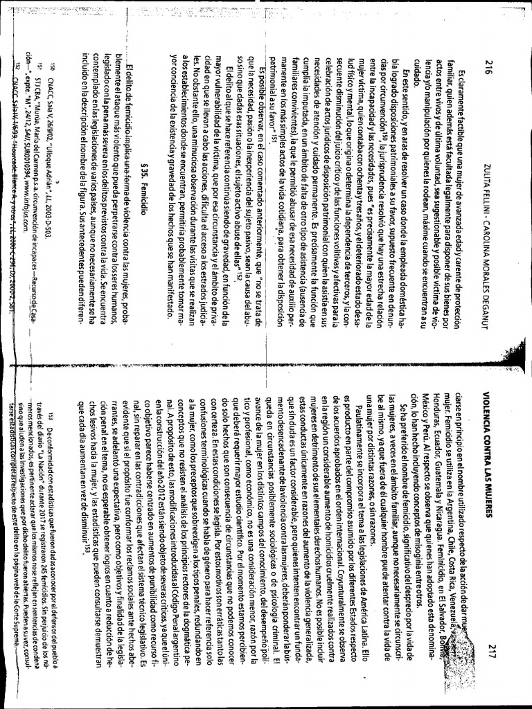 Femicidio. Violencia Contra Las Mujeres - Fellini Pgs. 216 A 236 | PDF