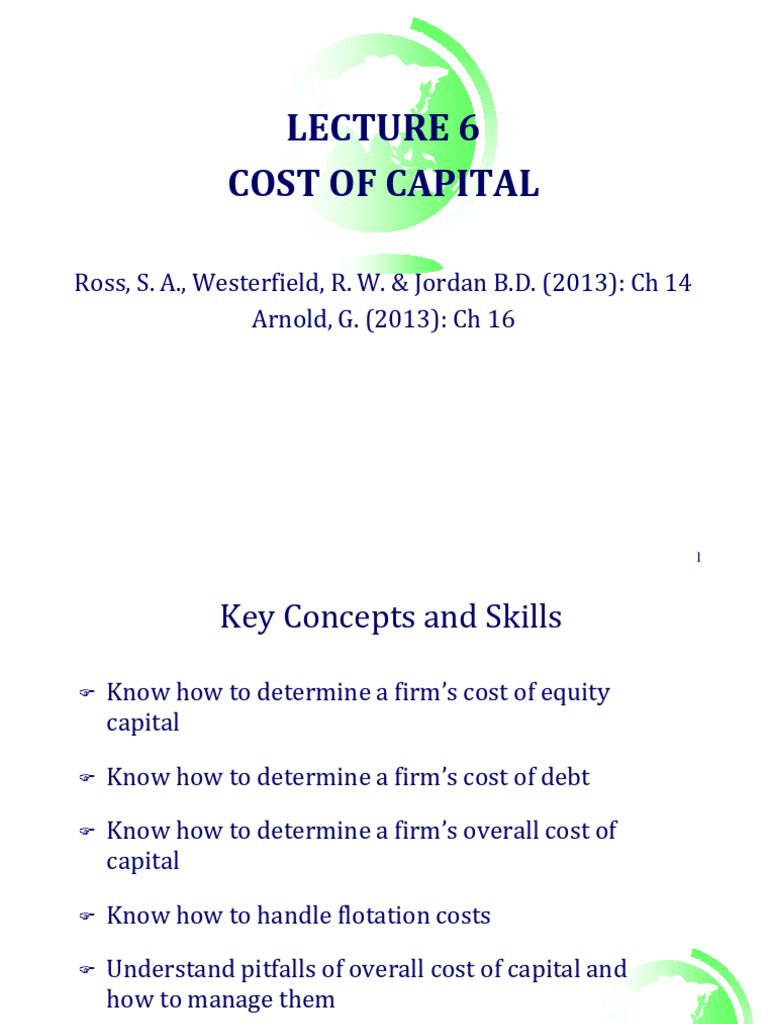 CF Lecture 4 Cost of Capital v1 | PDF | Cost Of Capital | Discounted Cash Flow