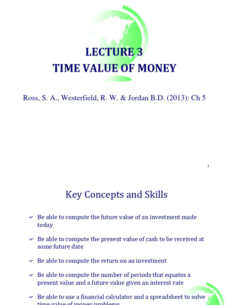 CF Lecture 2 Time Value of Money v1 | PDF | Present Value | Interest