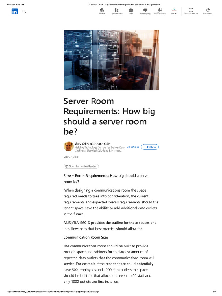 Server Room Requirements | PDF