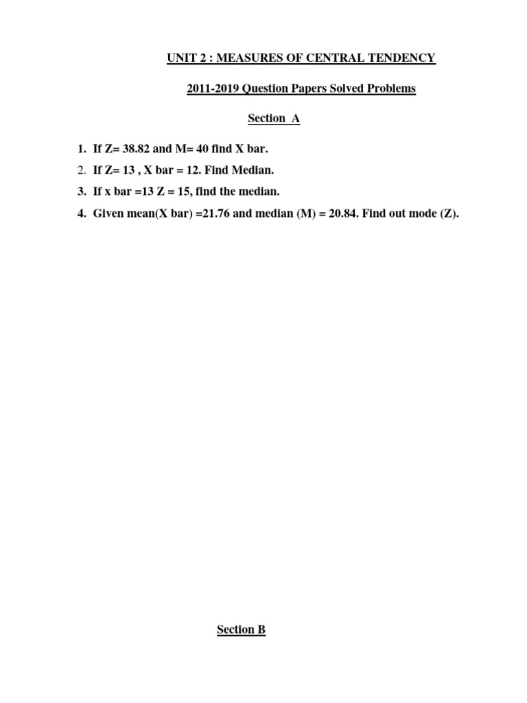BDA Mean Median Mode Questions | Download Free PDF | Arithmetic Mean | Mean