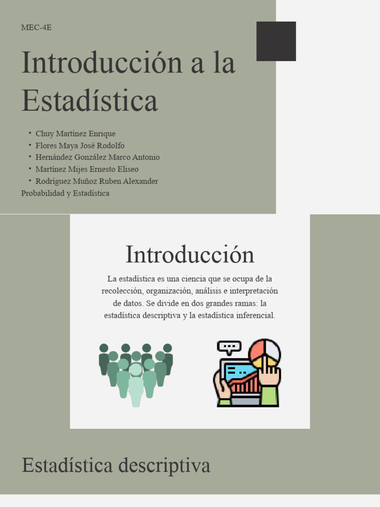 Presentación Introducción A La Estadística | PDF | Estadísticas | Estadísticas descriptivas