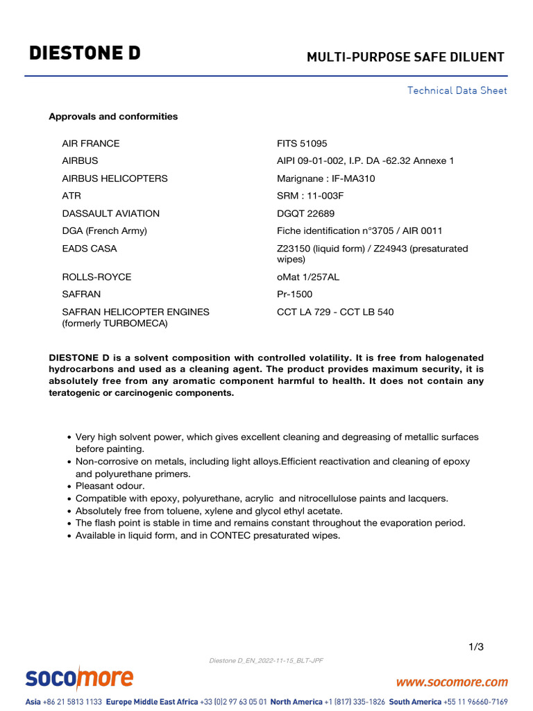 Industrial Solvent for Aviation Use | PDF | Paint | Industrial Processes