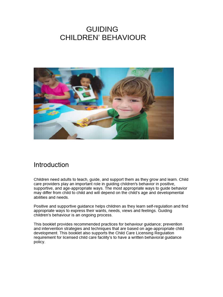 Guiding Child Behavior | Download Free PDF | Emotional Self Regulation ...