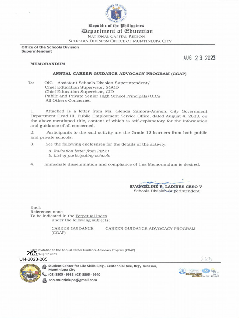 Annual Career Guidance Advocacy Program | PDF