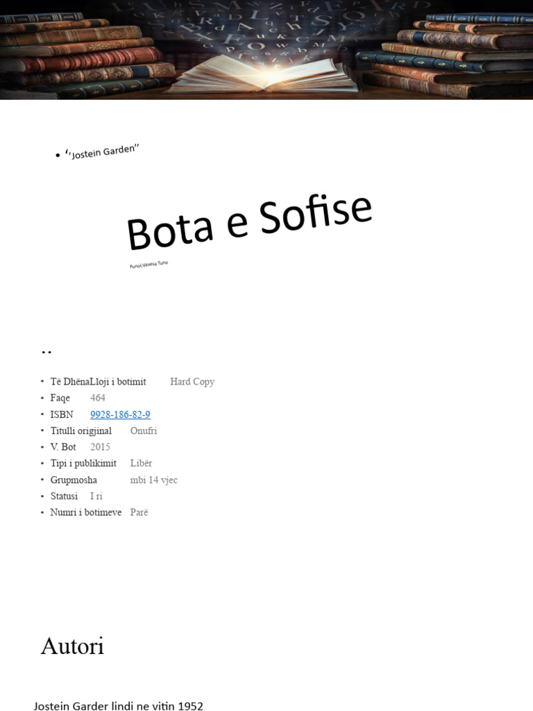 Bota e Sofise: 'Jostein Gard En'' | PDF