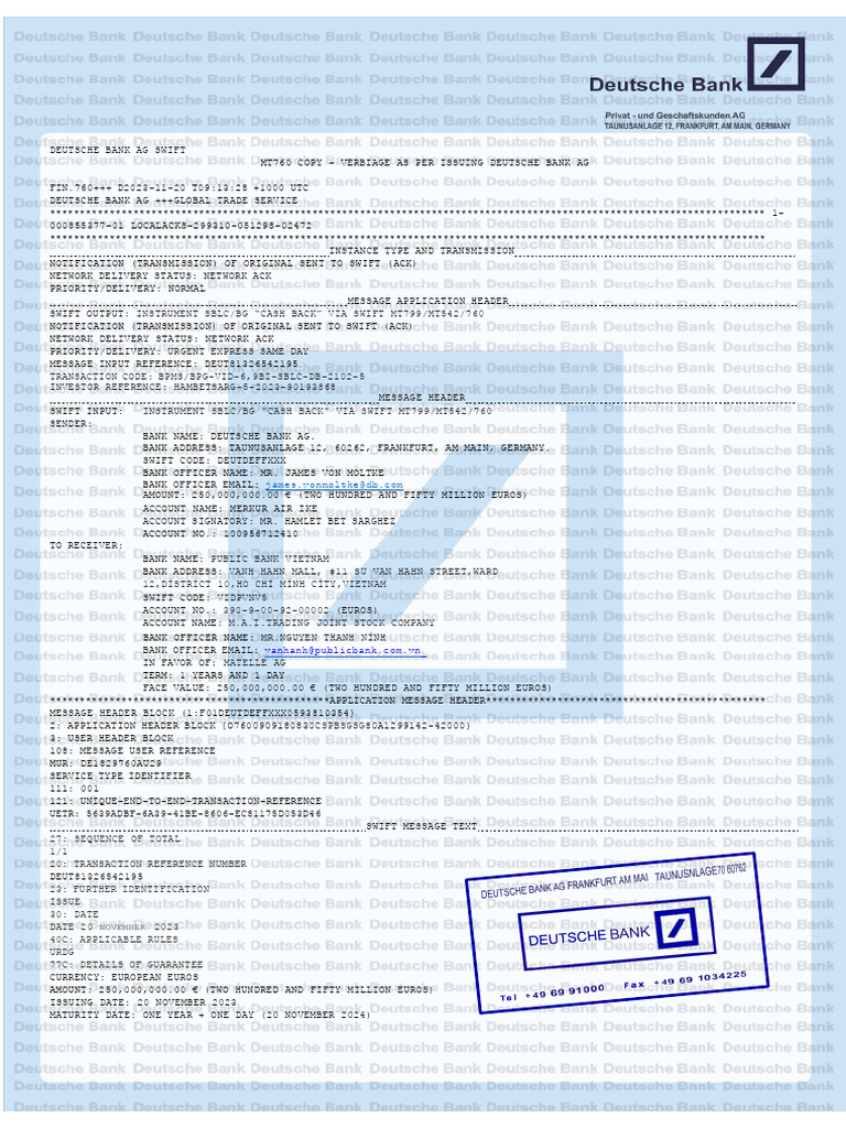SWİFT Fin MT-760 | PDF | Letter Of Credit | Credit