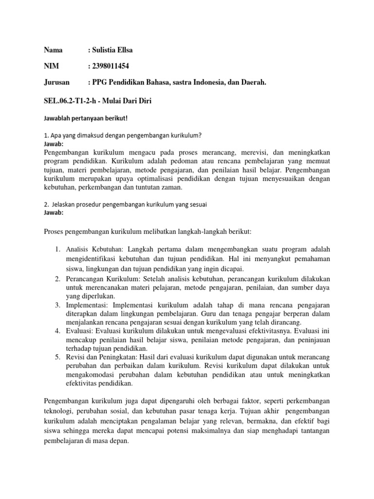 Topik 1 Mulai Dari Diri | PDF