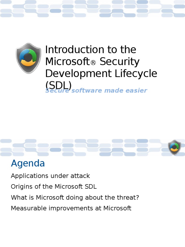 Introduction To The Microsoft Security Development Lifecycle (SDL) | PDF | Computer Security ...