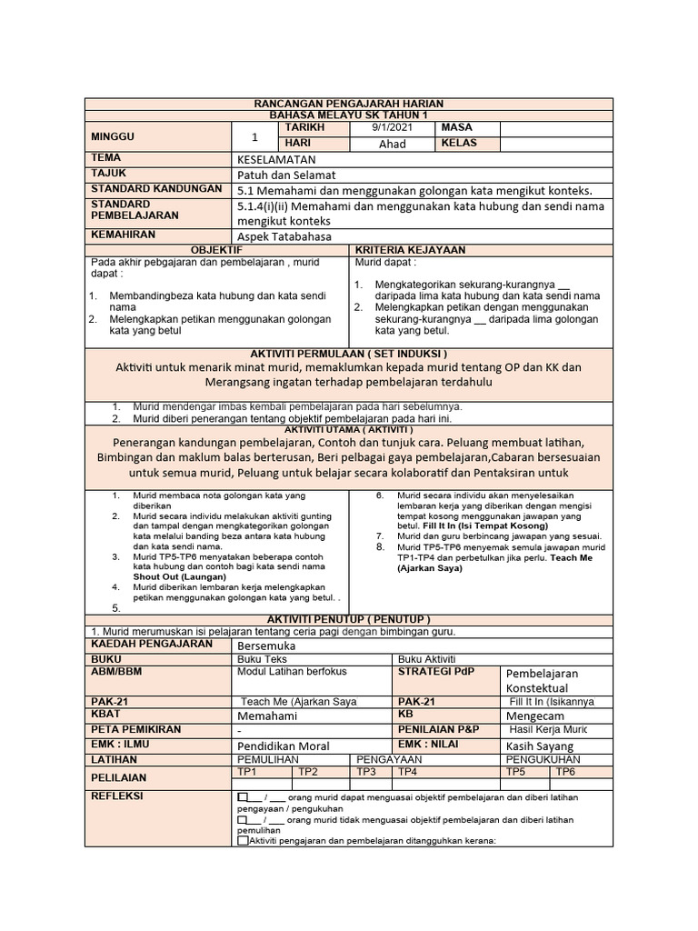 RPH BM Tahun 4 Minggu 1 Penggal Ke 3 by Cikgu RZM | PDF | Kajian Bahasa Asing