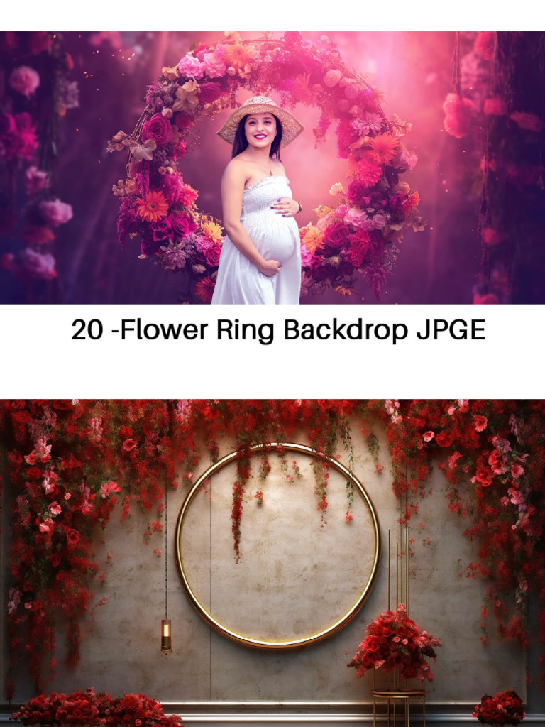 20 Floral Ring Digital AI Backdrop | PDF