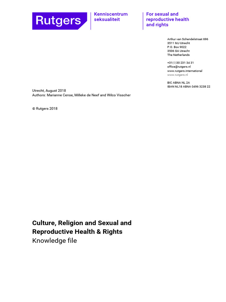 Knowledgefile Culture Religion SRHR | PDF | Sex Education | Human Sexuality