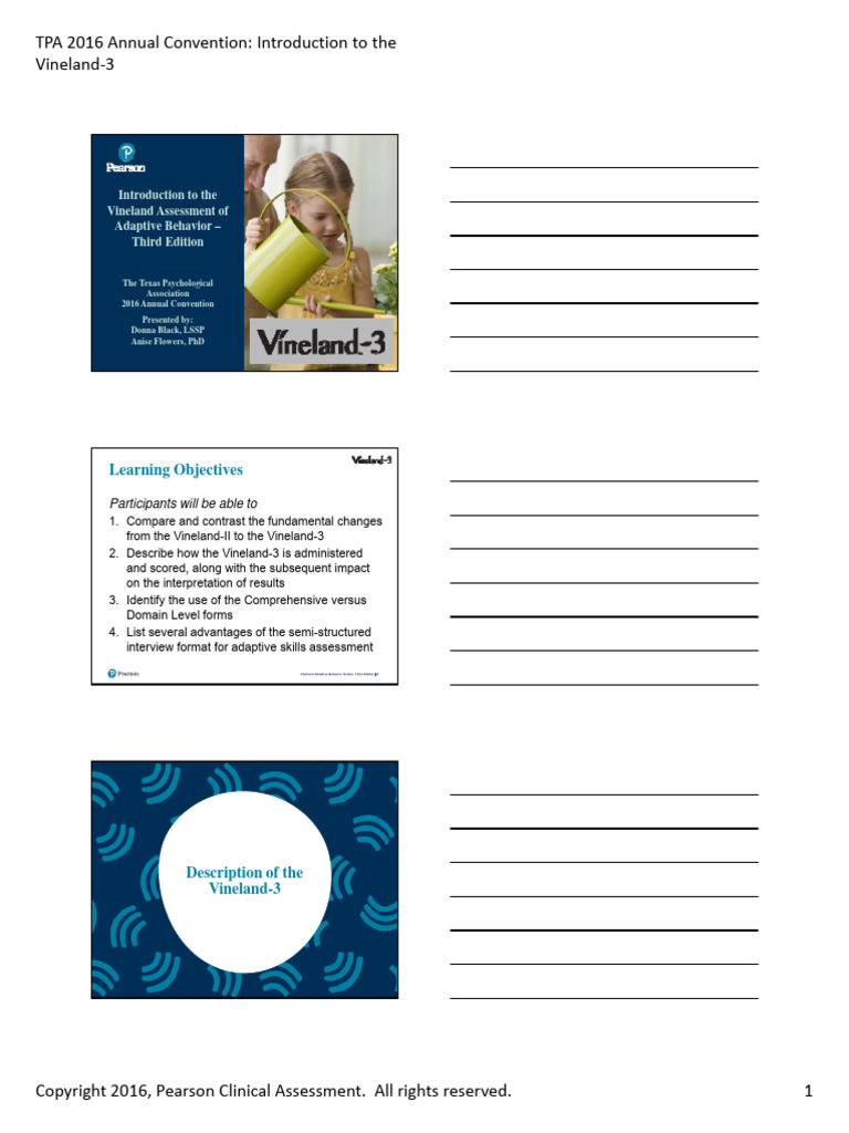 Introduction To The Vineland 3 | PDF | Intellectual Disability | Autism ...