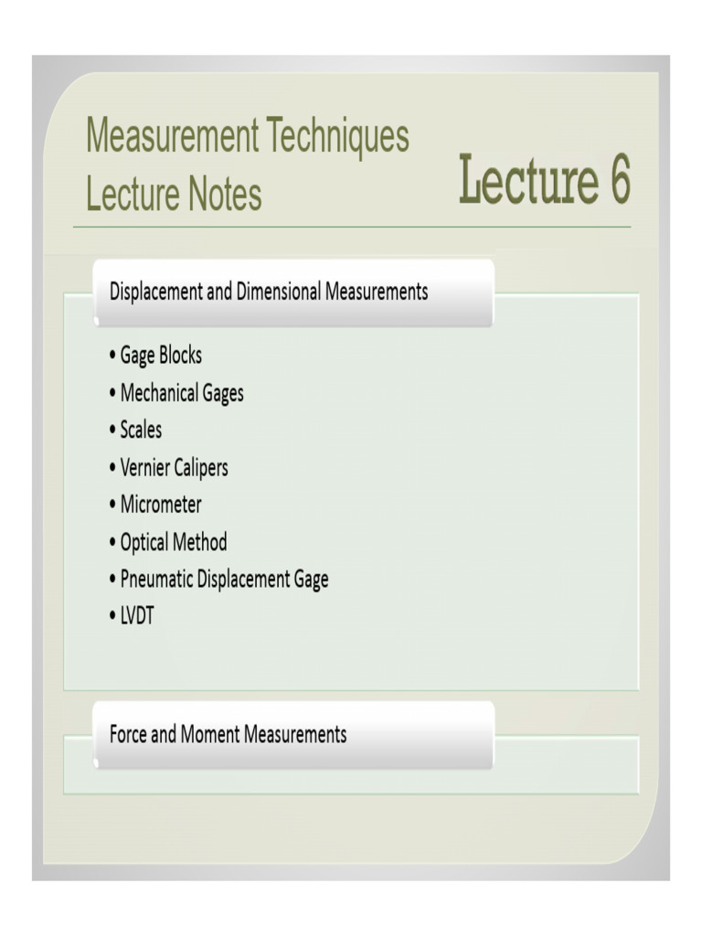 UZB341E-Lecture6 HA KBY4 OC | PDF | Mechanical Engineering | Metrology