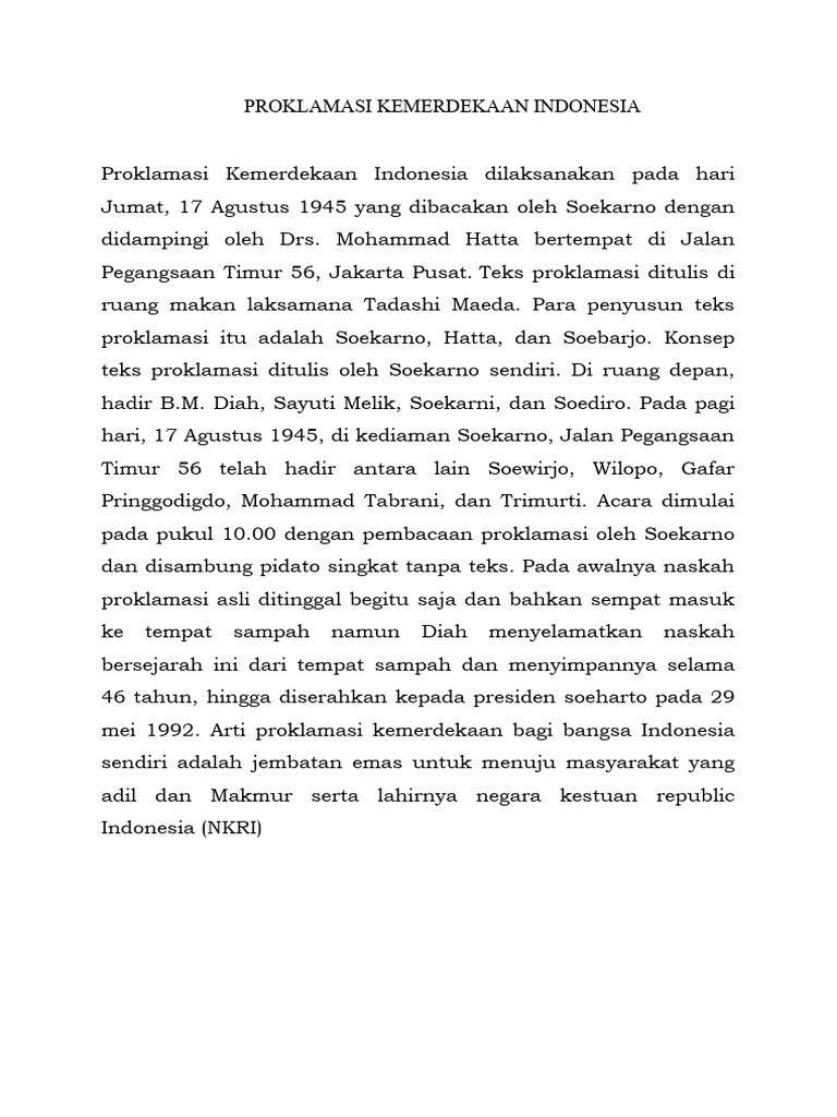 Proklamasi Kemerdekaan Indonesia | PDF