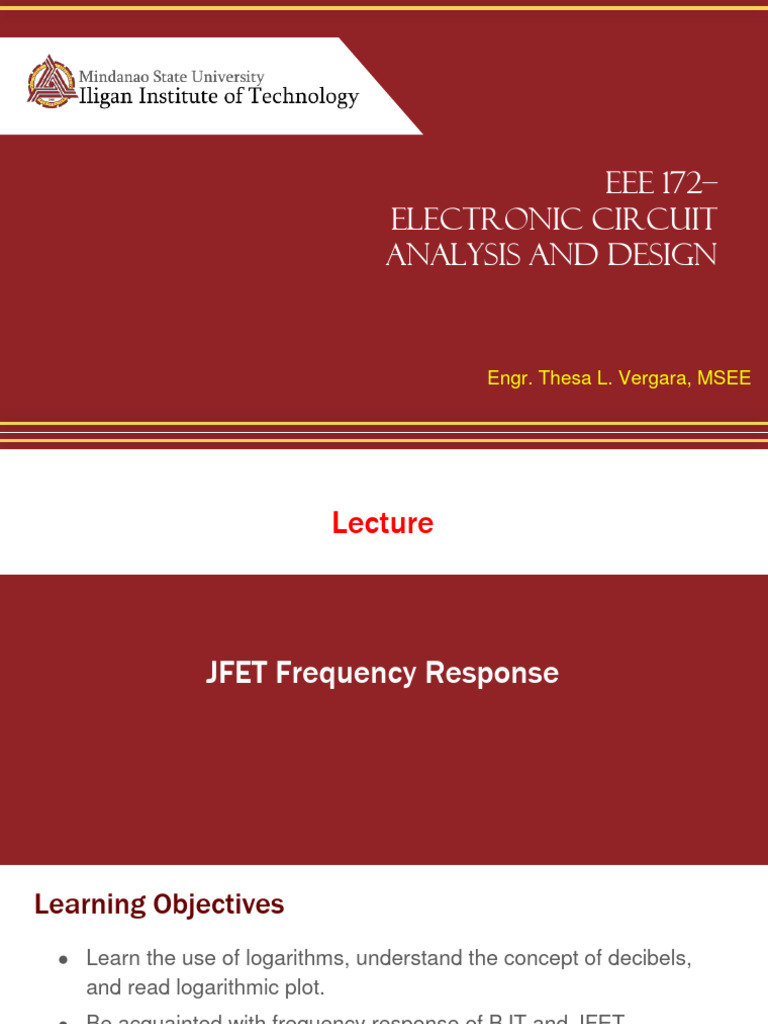 JFET Frequency Response | PDF | Amplifier | Capacitance