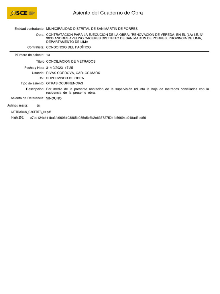 Asiento 13 Del Supervisor | PDF