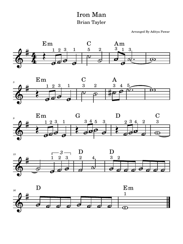 Iron Man Sheet Music Collection | PDF