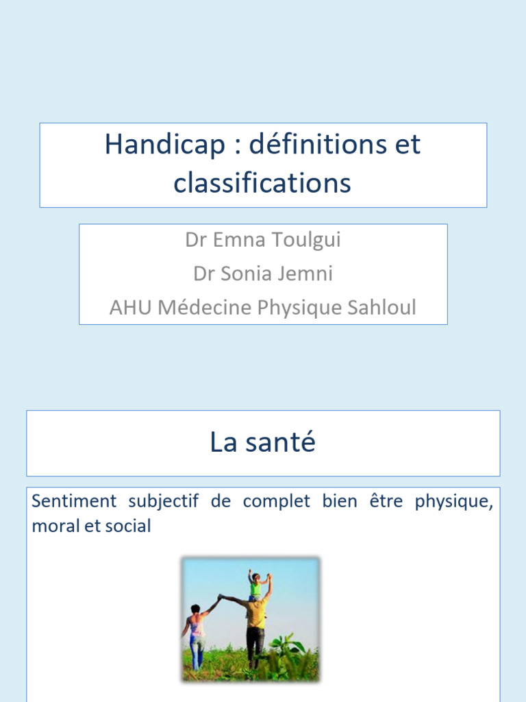 Chapitre 1 - Handicap Definitions Et Classifications | PDF | Invalidité ...