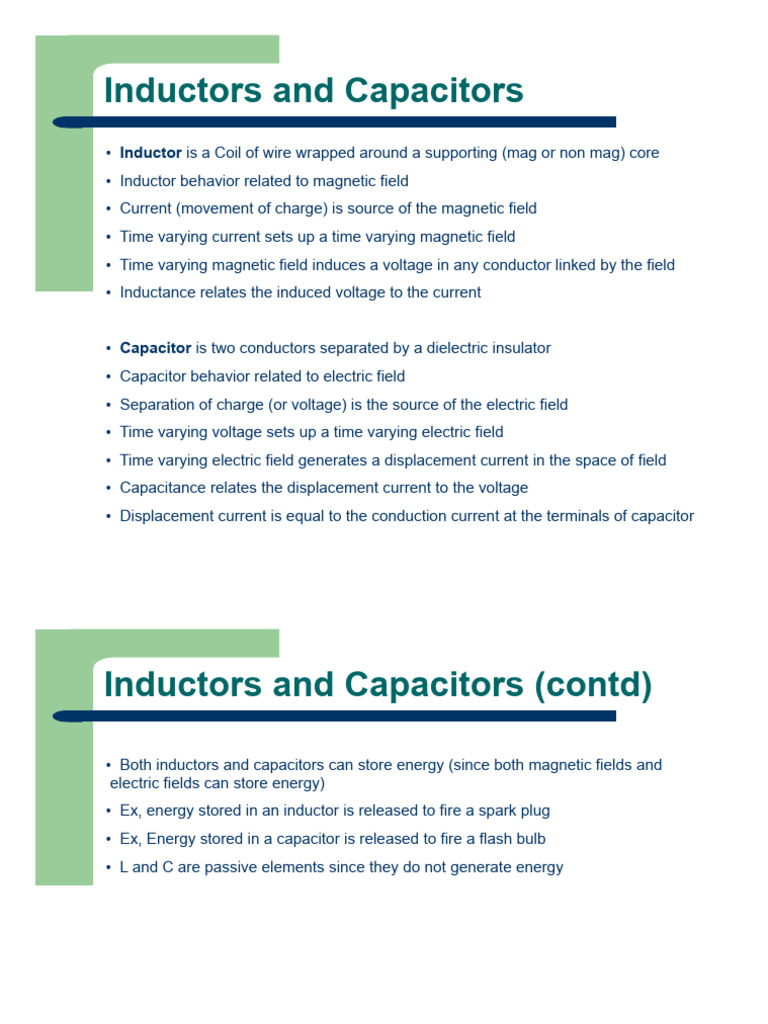 Inductors and Capacitors | PDF | Inductor | Capacitor
