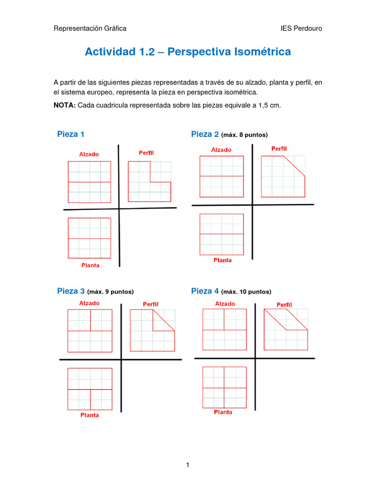 Actividad 1.2-Perspectiva Isometrica | PDF