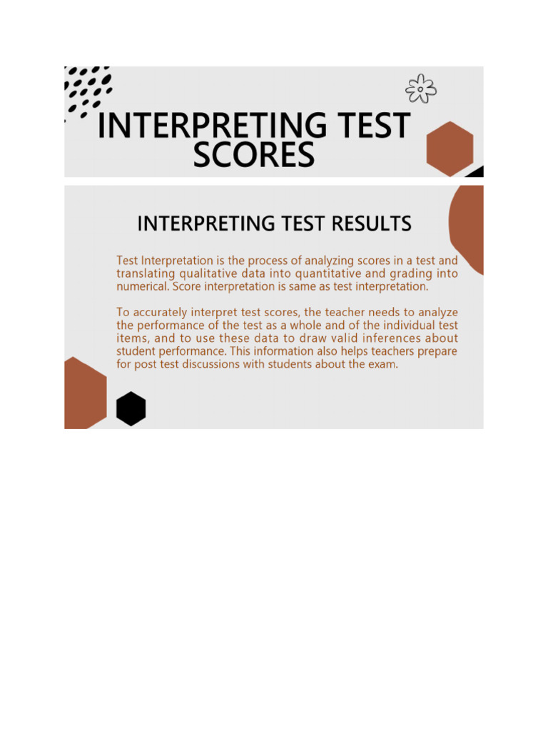 Interpreting Test Scores | PDF