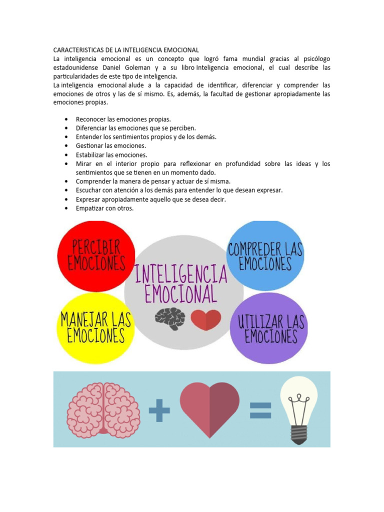 Caracteristicas De La Inteligencia Emocional Pdf