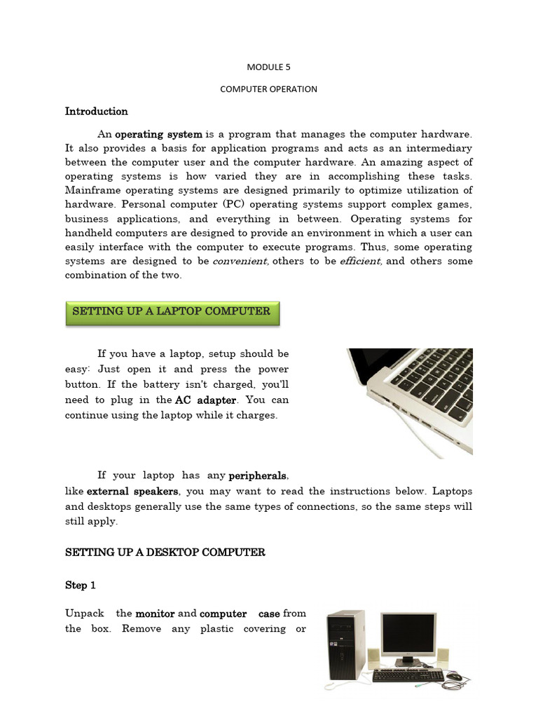 Computer Setup & Basics Guide | PDF | Internet Access | Modem