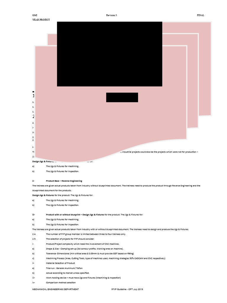 FYP Guideline - CPT Updated Jan 2021 | PDF | Machining | Numerical Control
