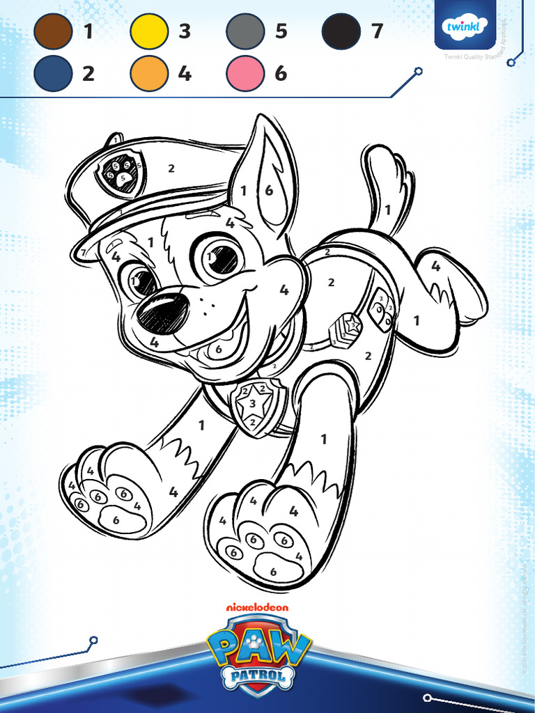 T TP 1686231933 Paw Patrol Colour by Number - Ver - 1 | PDF