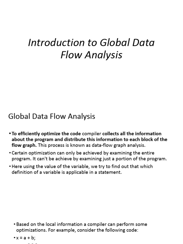 Global Data Flow Analysis Guide | PDF | Parameter (Computer Programming) | Variable (Computer ...