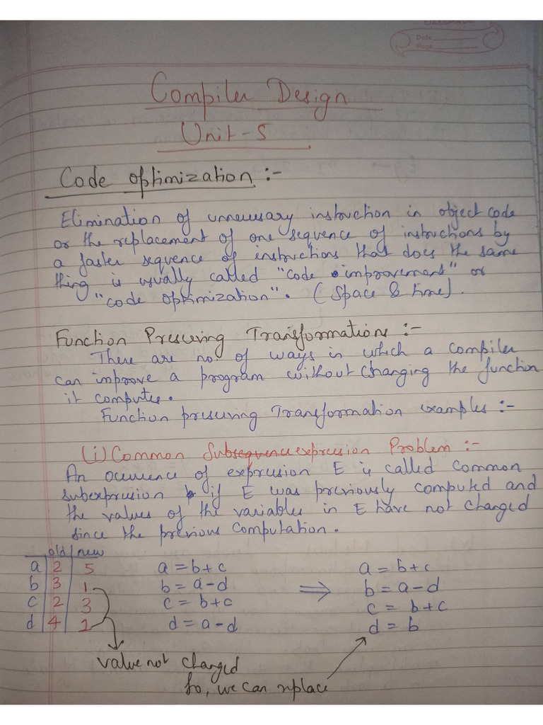 Compiler Design Unit 5 Part 1 | PDF