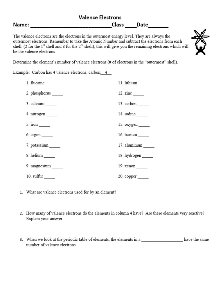 Valence Electron Practice Homework | PDF