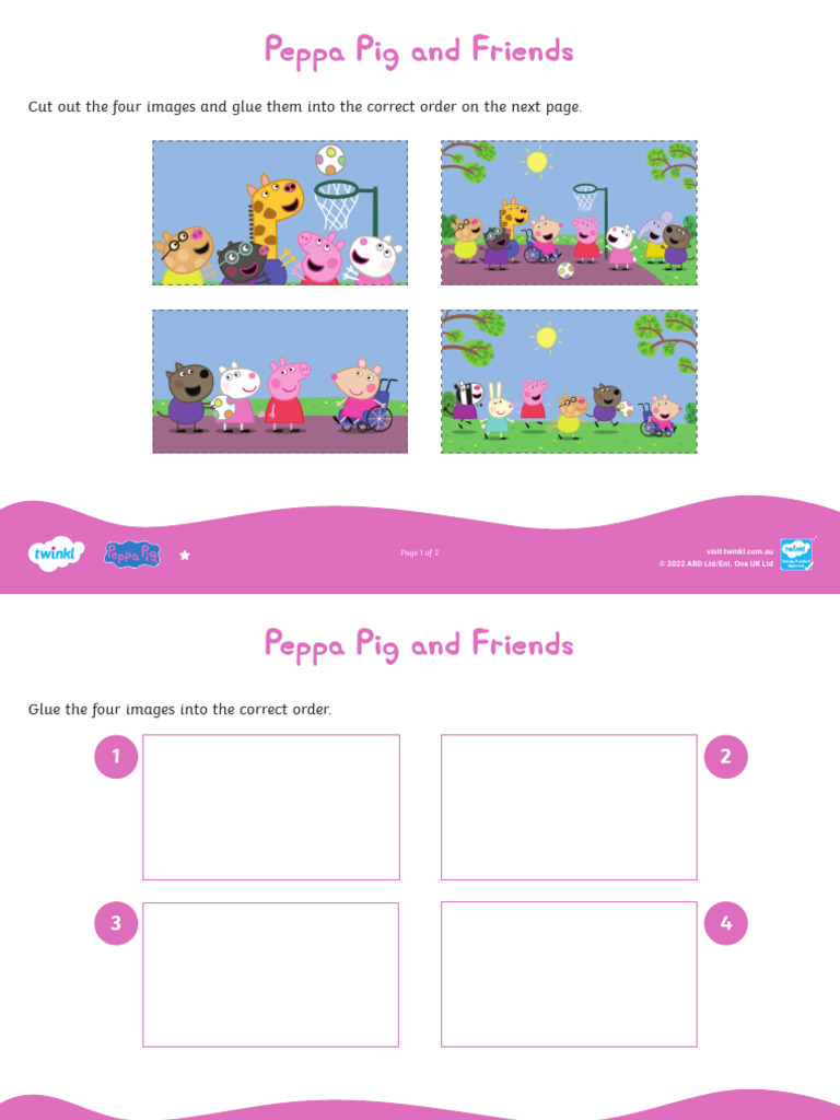 Peppa Pig Image Ordering Activity | PDF