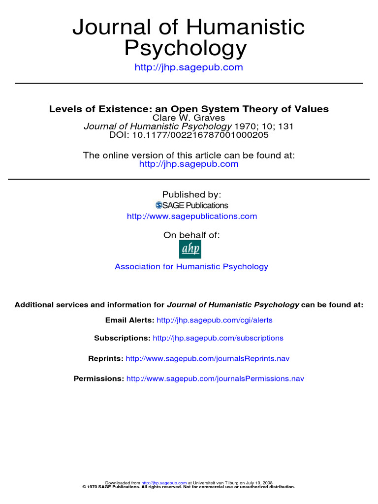 Clare Graves - Article | PDF | Psychology | Self